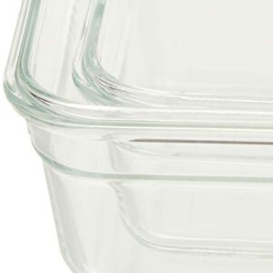 Glasslock 2 Rectangle and 2 Square Assorted Oven Safe Container Set, 4-Piece