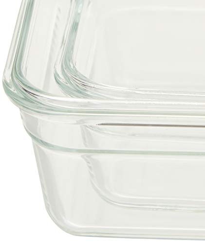 Glasslock 2 Rectangle and 2 Square Assorted Oven Safe Container Set, 4-Piece