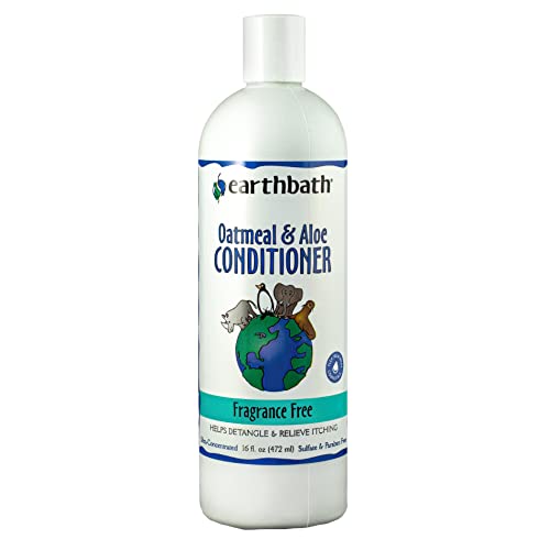 earthbath Oatmeal & Aloe Conditioner, Fragrance Free, 16 oz – Dog Conditioner for Allergies and Itching, Dry Skin – Made in USA