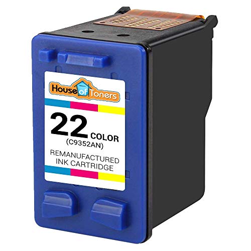 Houseoftoners Remanufactured Ink Cartridge Replacement for HP 21 & 22 for Officejet 4310, 4315, J3625, J3635, Deskjet 3915, 3930, D1420, D1455, F2224, F2240 Printers (1 Black & 1 Color, 2-Pack)