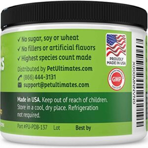 Pet Ultimates Probiotics for Dogs – 22-Species Dog Probiotics for Dog Digestive Support & Dog Antibiotics Recovery – Skin and Coat Supplement for Dogs Enhances Vitality – Dog Health Supplies (137 gr)