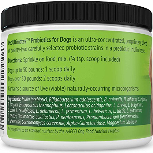 Pet Ultimates Probiotics for Dogs – 22-Species Dog Probiotics for Dog Digestive Support & Dog Antibiotics Recovery – Skin and Coat Supplement for Dogs Enhances Vitality – Dog Health Supplies (137 gr)