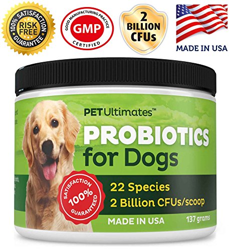 Pet Ultimates Probiotics for Dogs – 22-Species Dog Probiotics for Dog Digestive Support & Dog Antibiotics Recovery – Skin and Coat Supplement for Dogs Enhances Vitality – Dog Health Supplies (137 gr)