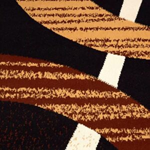 Home Dynamix Ariana Arcata Contemporary Bold Abstract Graphic Area Rug, Black/Brown, 3-Piece Set