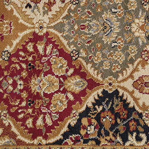 Princeton Traditional Oriental Red Octagon Area Rug, 5' Octagon