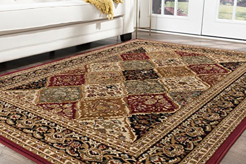 Princeton Traditional Oriental Red Octagon Area Rug, 5' Octagon