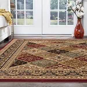 Princeton Traditional Oriental Red Octagon Area Rug, 5' Octagon