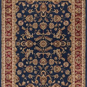 Sariya Transitional Oriental Navy Rectangle Area Rug, 5' x 7'