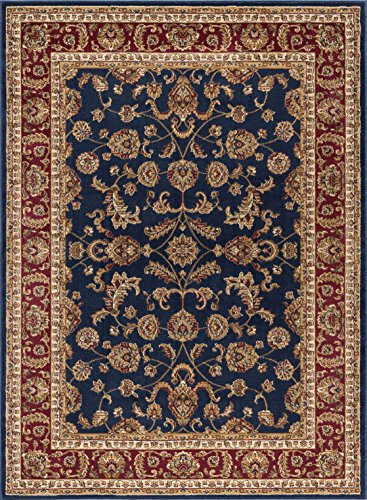 Sariya Transitional Oriental Navy Rectangle Area Rug, 8' x 10'