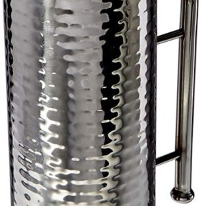 Elegance Hammered Stainless Steel Pitcher, 60-Ounce, Silver