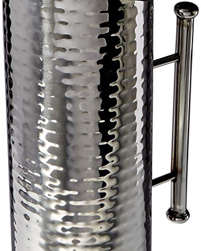 Elegance Hammered Stainless Steel Pitcher, 60-Ounce, Silver