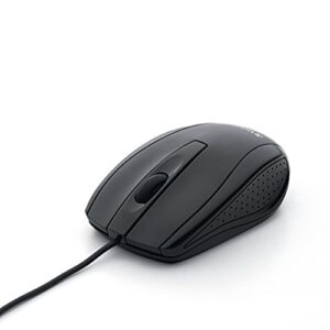 verbatim wired usb computer mouse - corded usb mouse for laptops and pcs - right or left hand use, black 98106