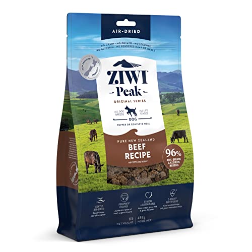 ZIWI Peak Air-Dried Dog Food – All Natural, High Protein, Grain Free and Limited Ingredient with Superfoods (Beef, 1.0 lb)