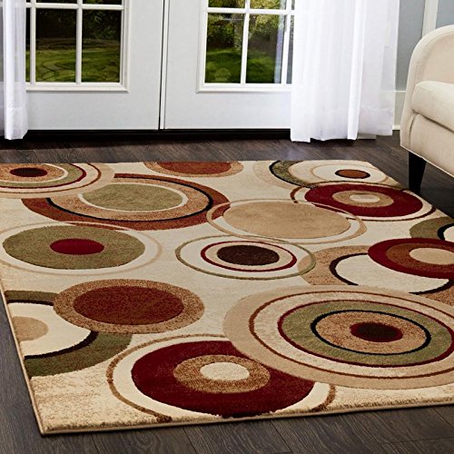 Home Dynamix Emmitt Modern Area Rug, 39"x55", Geometric Ivory/Green/Red