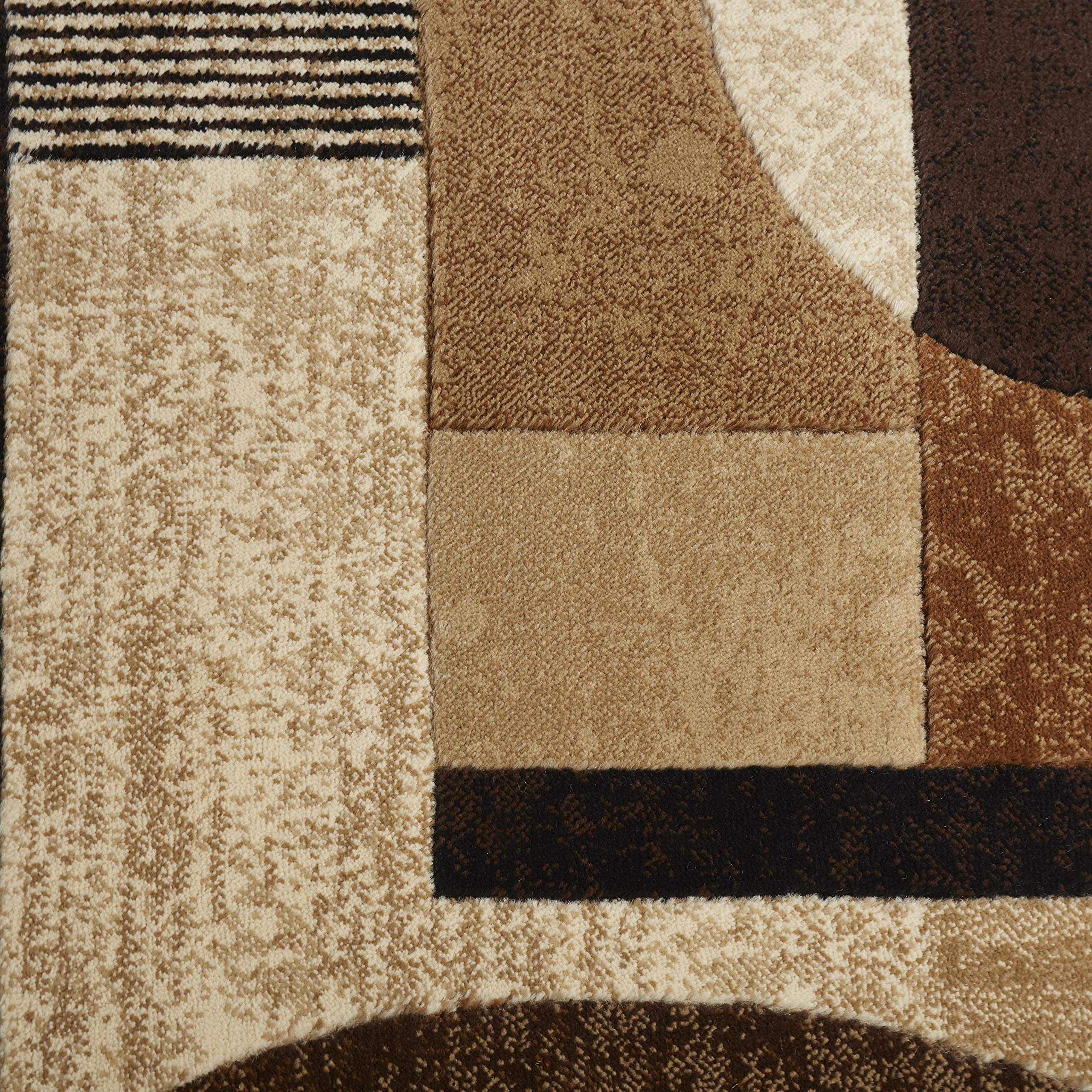 Home Dynamix Tribeca Jasmine Modern Area Rug, Abstract Brown/Beige 7'10"x10'6"