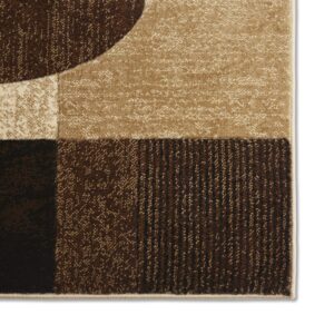 Home Dynamix Tribeca Jasmine Modern Area Rug, Abstract Brown/Beige 7'10"x10'6"