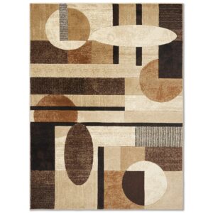 Home Dynamix Tribeca Jasmine Modern Area Rug, Abstract Brown/Beige 7'10"x10'6"