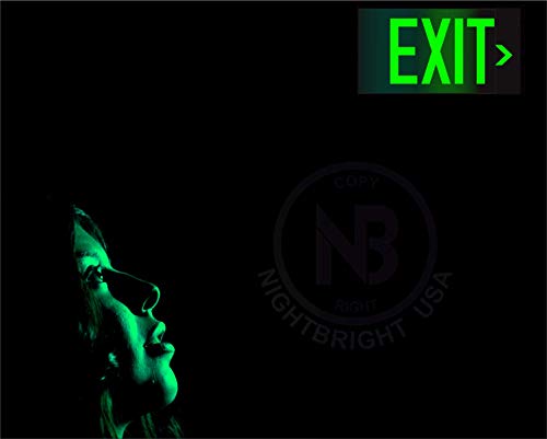 Photoluminescent Exit Sign Green - Aluminum Code Approved UL 924 / IBC / NFPA 101 | NightBright USA Part Number ULG-050