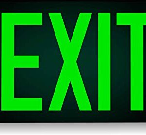 Photoluminescent Exit Sign Green - Aluminum Code Approved UL 924 / IBC / NFPA 101 | NightBright USA Part Number ULG-050