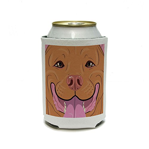 Pit Bull Face Red Nose Pitbull - Close up Pet Dog Can Cooler - Drink Insulator - Beverage Insulated Holder