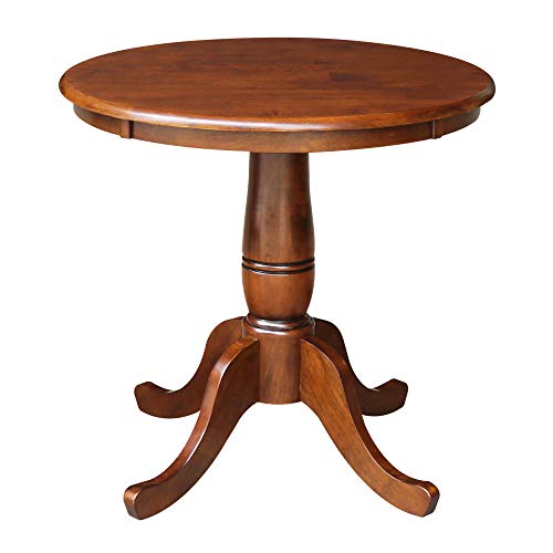 International Concepts 30-Inch Round Pedestal Dining Table, Espresso