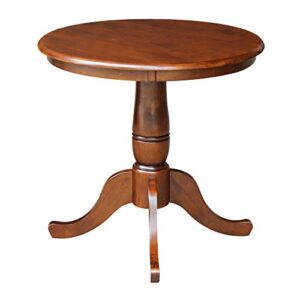 International Concepts 30-Inch Round Pedestal Dining Table, Espresso