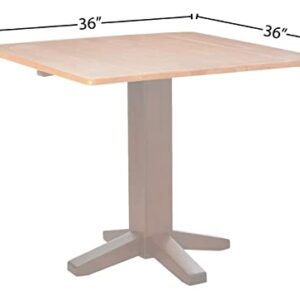 International Concepts Square Dual Drop Leaf Dining Table, 36", Cinnamon/Espresso