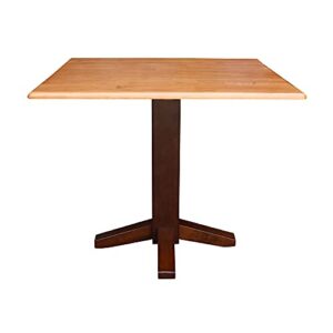 International Concepts Square Dual Drop Leaf Dining Table, 36", Cinnamon/Espresso