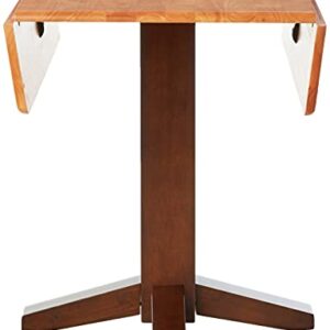 International Concepts Square Dual Drop Leaf Dining Table, 36", Cinnamon/Espresso