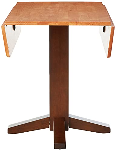 International Concepts Square Dual Drop Leaf Dining Table, 36", Cinnamon/Espresso