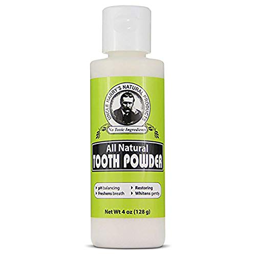 Uncle Harry's Remineralizing Tooth Powder | All Natural Enamel Support & Whitening Toothpaste for Sensitive Teeth | Powder Toothpaste for Gum Health & Fresh Breath (4 oz)