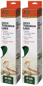 (2 pack) zilla reptile terrarium bedding substrate liner, green - 30 gallon