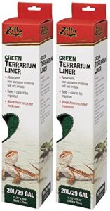 (2 pack) zilla reptile terrarium bedding substrate liner, green - 29 gallon