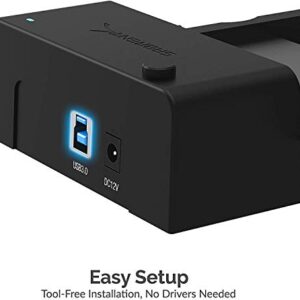 SABRENT USB 3.0 to SATA External Hard Drive Lay-Flat Docking Station for 2.5 or 3.5in HDD, SSD [Support UASP] (EC-DFLT)