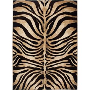 Home Dynamix Tribeca Fawn Area Rug 7'10"x10'6", Animals Black/Ivory