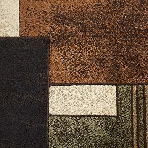 Home Dynamix Tribeca Mason Area Rug 5'2"x7'2", Abstract Brown/Green