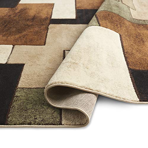 Home Dynamix Tribeca Mason Area Rug 5'2"x7'2", Abstract Brown/Green