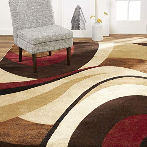 Home Dynamix Tribeca Slade Modern Area Rug, Abstract Brown/Red 5'2"x7'2"