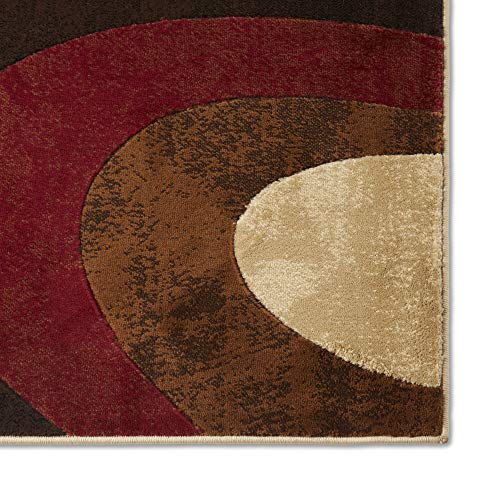 Home Dynamix Tribeca Slade Modern Area Rug, Abstract Brown/Red 5'2"x7'2"