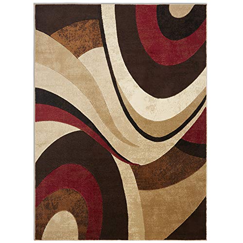 Home Dynamix Tribeca Slade Modern Area Rug, Abstract Brown/Red 5'2"x7'2"