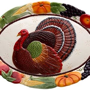 Cosmos Turkey Platter, Multicolored