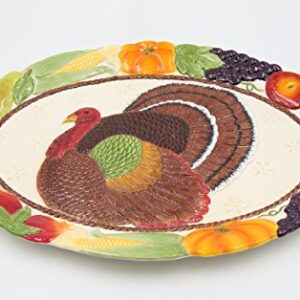 Cosmos Turkey Platter, Multicolored