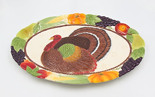 Cosmos Turkey Platter, Multicolored