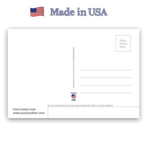 U.S. State Map Postcard Set. 50 modern post card variety pack. Illustrated postcards with maps of all fifty states of the United States of America. Made in USA.