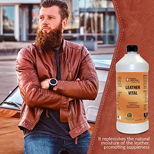 LEATHER MASTER LEATHER VITAL REVITALIZATION 1 Liter - Leather Vital Revitalization For Use on Leather Furniture, Car Interior, Apparel, Boots, Shoes, Bags, and more