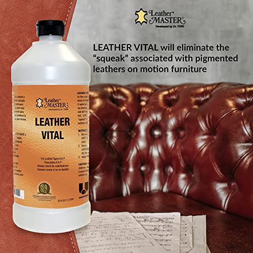 LEATHER MASTER LEATHER VITAL REVITALIZATION 1 Liter - Leather Vital Revitalization For Use on Leather Furniture, Car Interior, Apparel, Boots, Shoes, Bags, and more