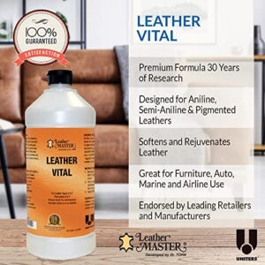 LEATHER MASTER LEATHER VITAL REVITALIZATION 1 Liter - Leather Vital Revitalization For Use on Leather Furniture, Car Interior, Apparel, Boots, Shoes, Bags, and more