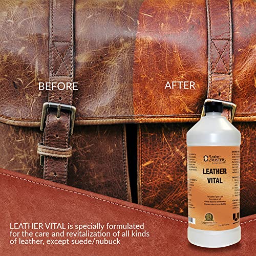 LEATHER MASTER LEATHER VITAL REVITALIZATION 1 Liter - Leather Vital Revitalization For Use on Leather Furniture, Car Interior, Apparel, Boots, Shoes, Bags, and more