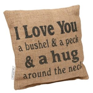 Country House Collection 8" x 8" Mini Burlap Pillow Bushel and a Peck