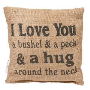 Country House Collection 8" x 8" Mini Burlap Pillow Bushel and a Peck